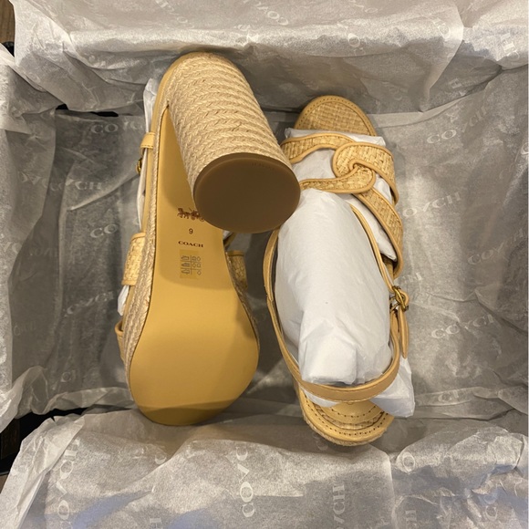 Coach | Shoes | Coach Talina Natural Platform Espadrille Raffia Sandals ...